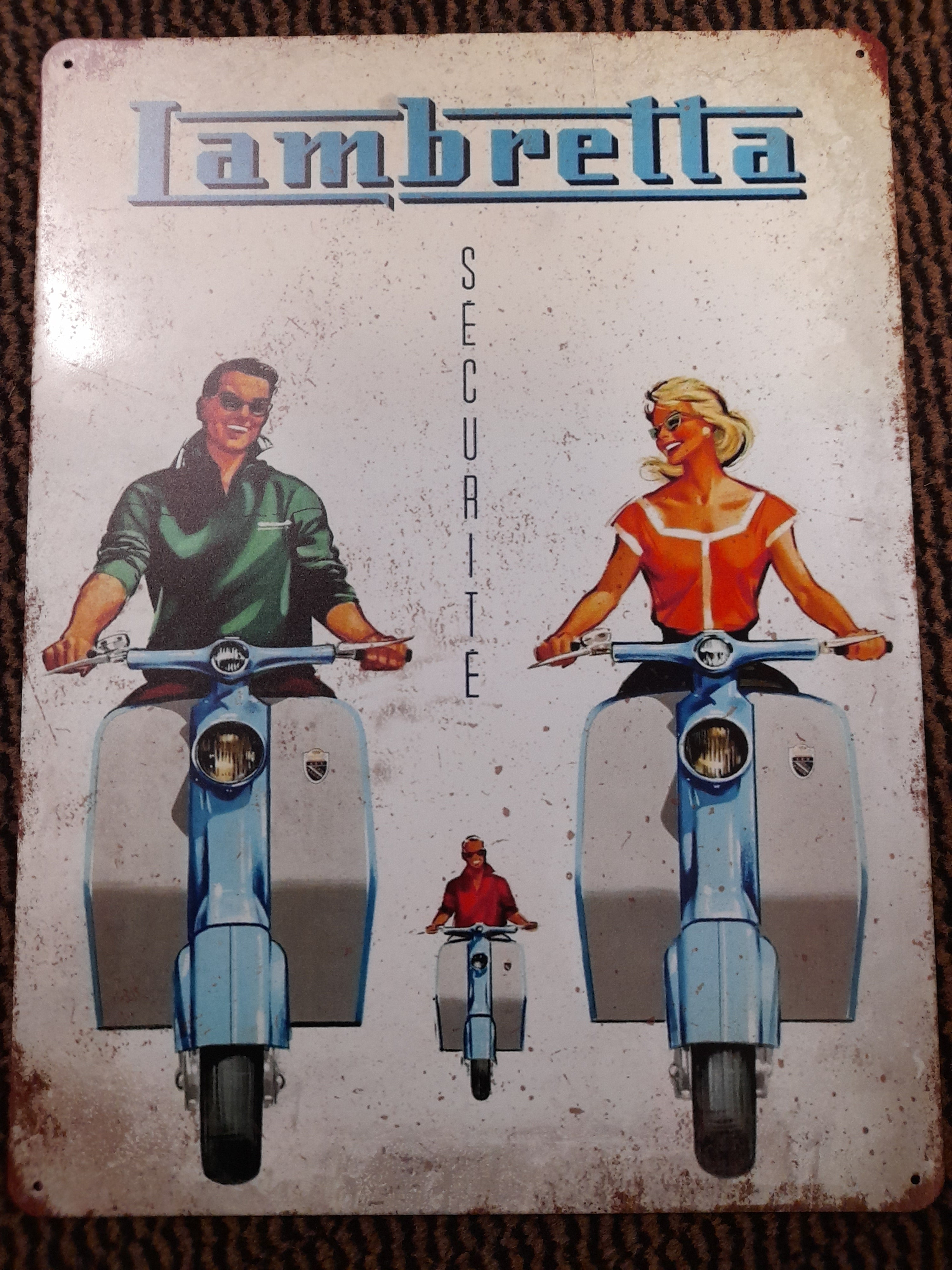 lambretta vintage style metal sign – Ellie Lane Home and Gift